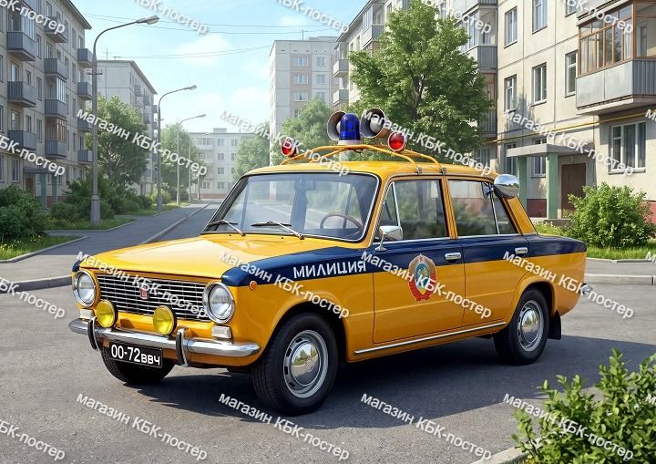 "ВАЗ-2101" милиция. 42х59 см. Постер А2_086.