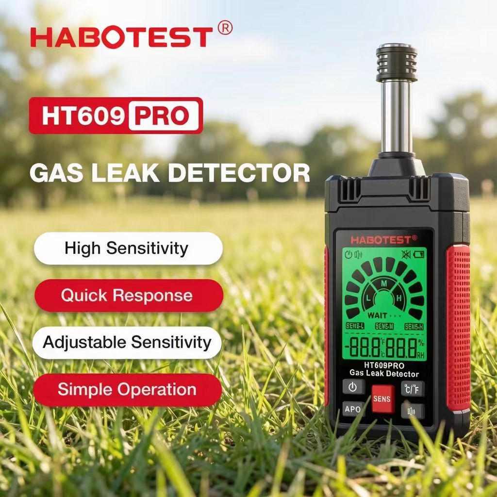 HABOTEST HT609 Pro Детектор горимого газа вытягиваемый 50-1000PPM звук и экран сигнализации воспламеняемый детектор природного газа метана