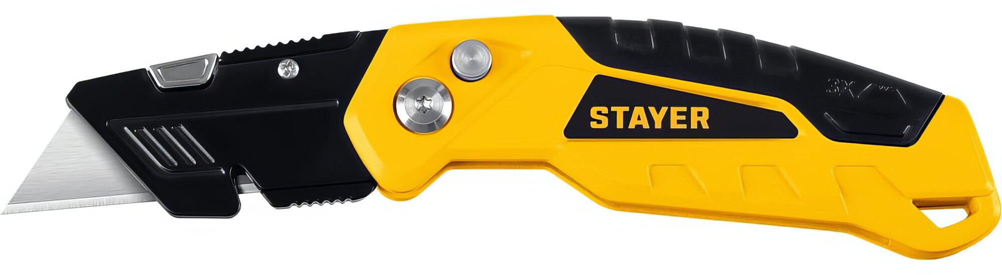 Универсальный металлический нож с трапециевидным лезвием STAYER Hercules-А24 0946
