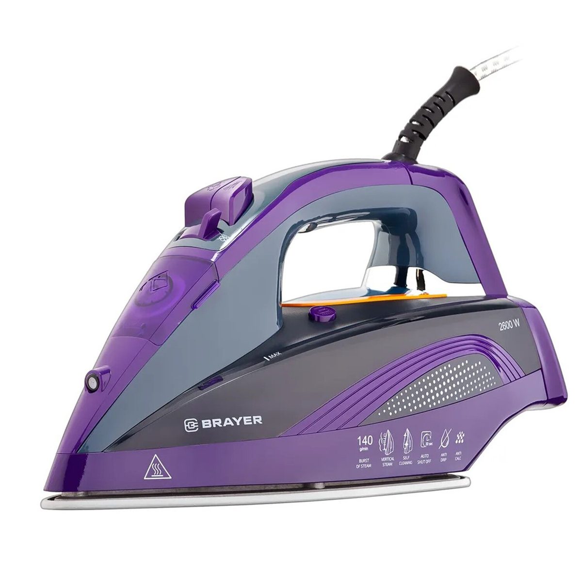 Утюг Brayer BR4001 OneTemp, 2600 Вт, керамическое покрытие, самоочистка, антикапля, автоотключение, антинакипь