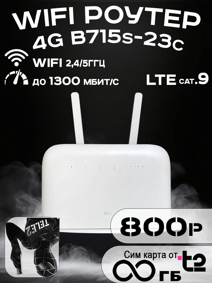 4G Wi Fi роутер B715s-23c с безлимитным интернетом 800р