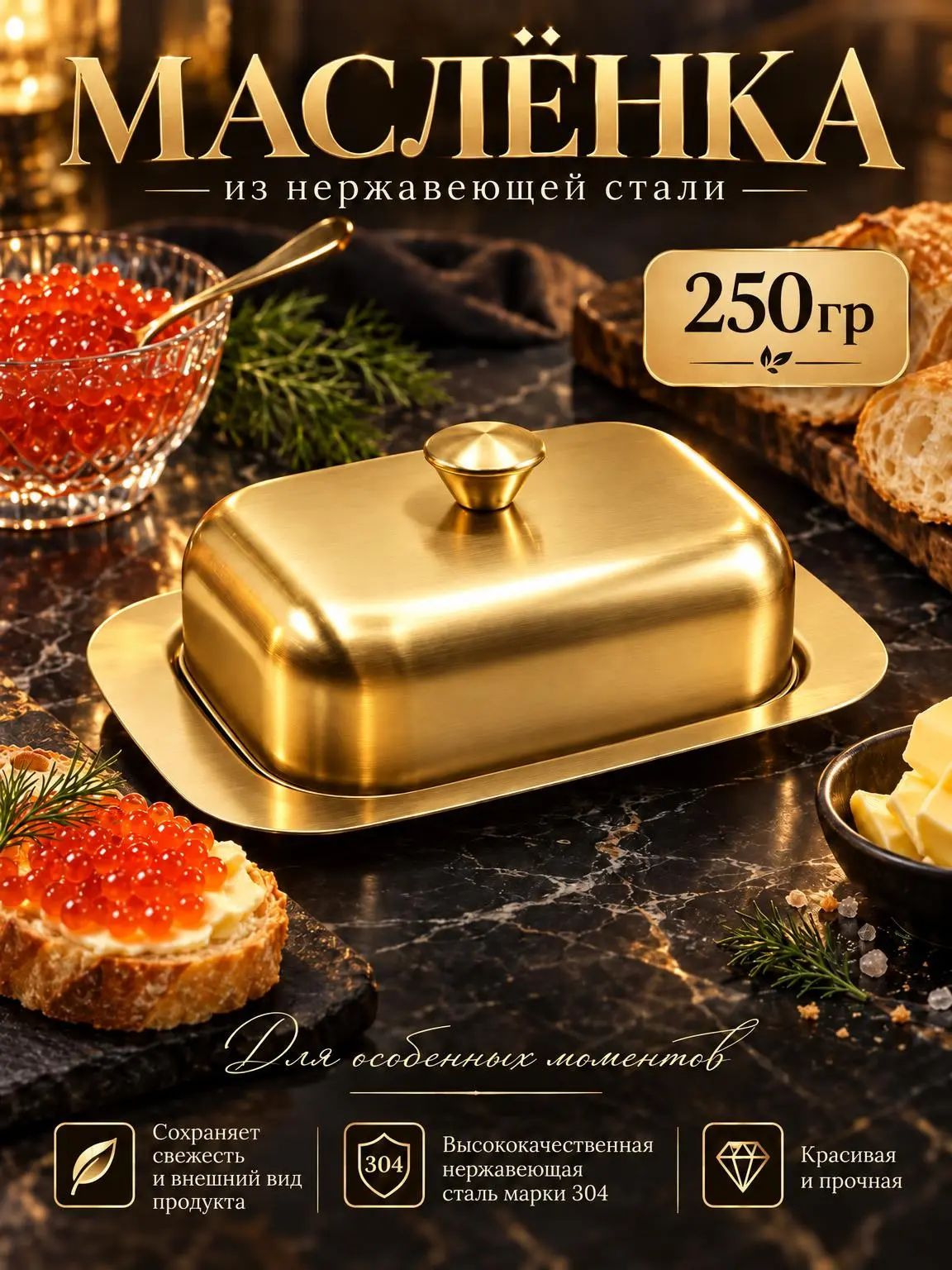 Масленка для сливочного масла с крышкой