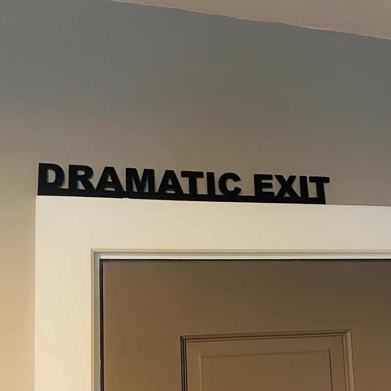 Деревянная настенная табличка в стиле арт-деко с надписью "Dramatic Exit", черный цвет, интерьерный декор для дома и офиса