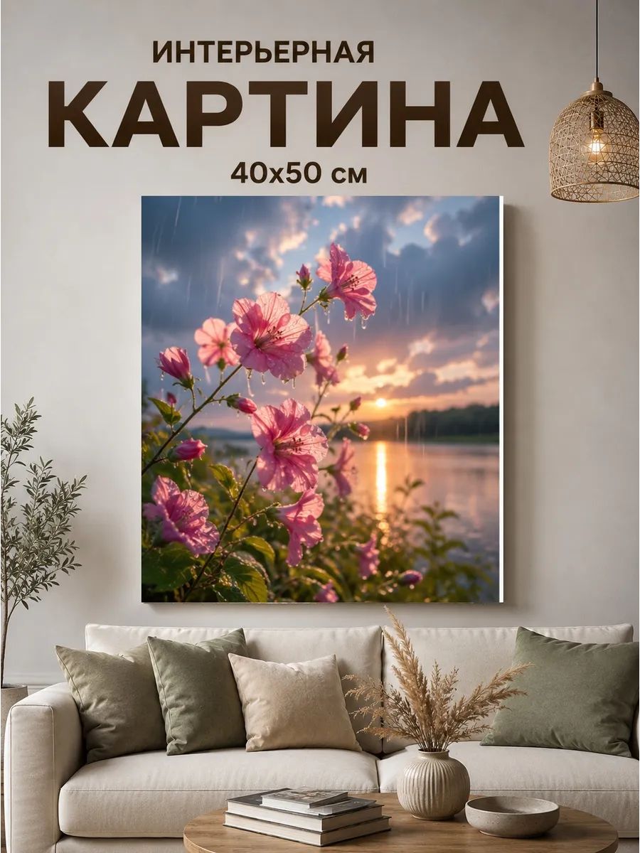Картина на холсте интерьерная 40x50 Рассветный дождь