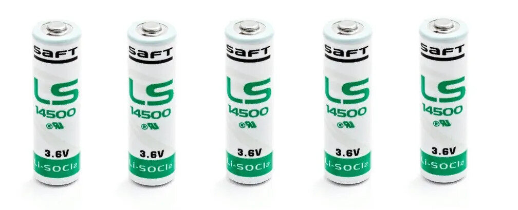 Батарейка SAFT LS14500 3.6V для охранных систем, систем извещения и пожарной безопасности 5шт.
