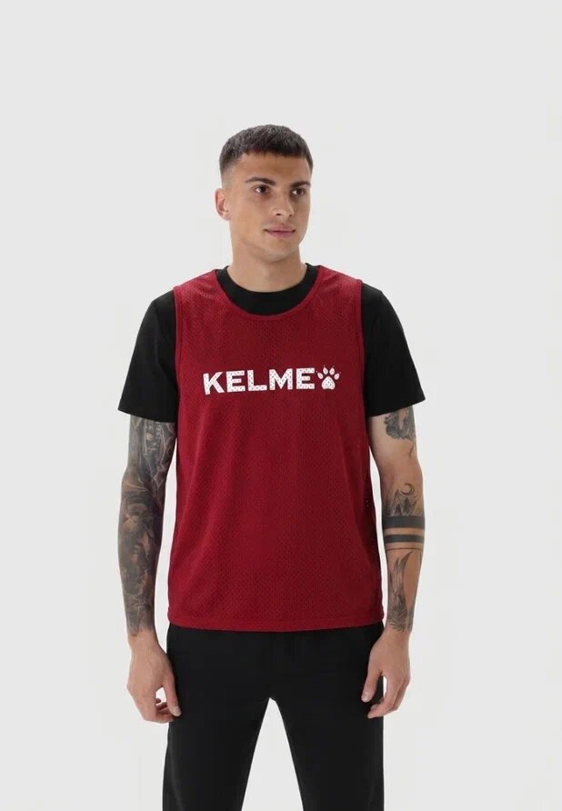 Манишка KELME Adult Training Vest, манишка футбольная, манишка взрослая мужская красная 2XL