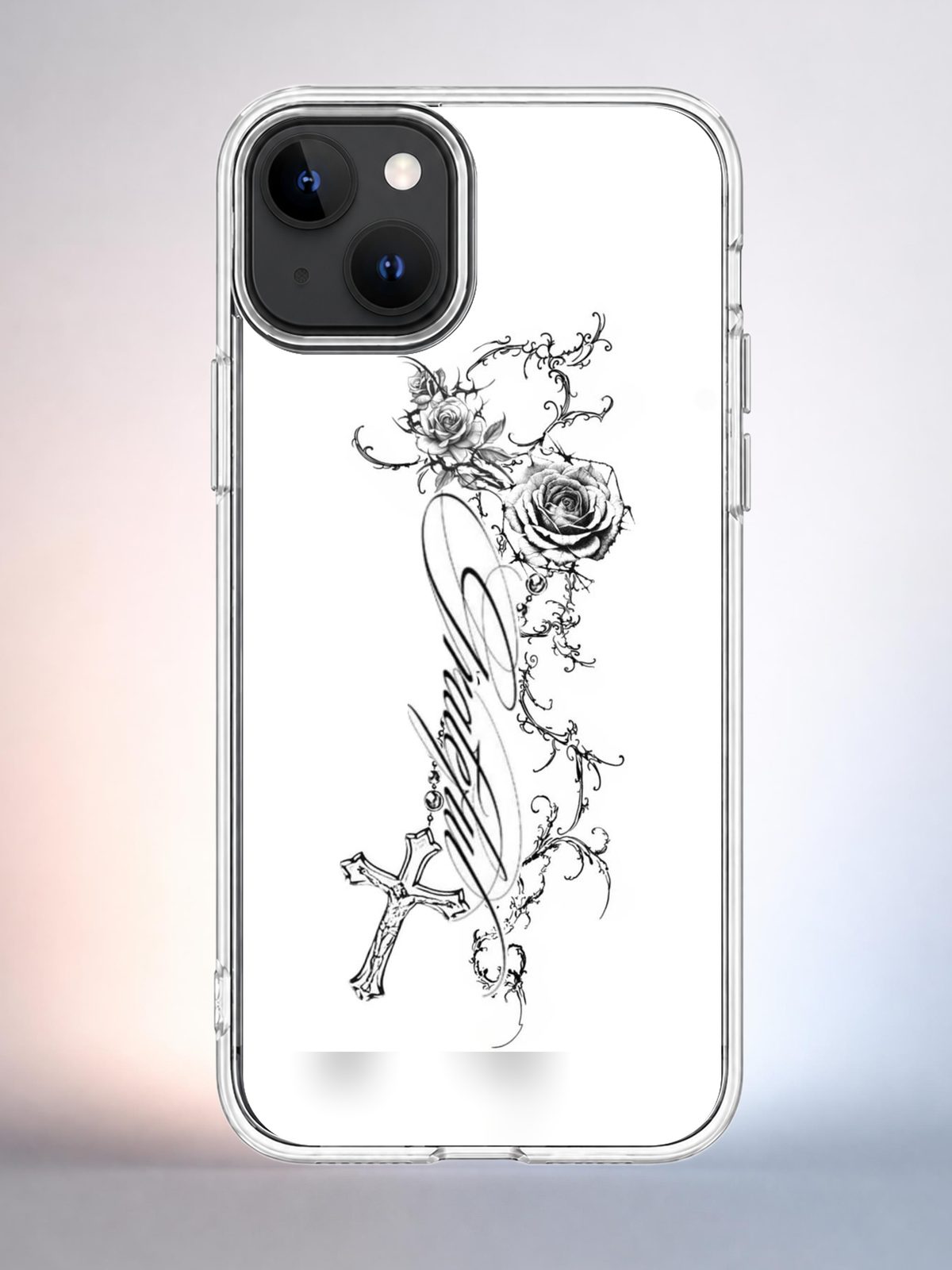 Силиконовый чехол на iPhone 15 готический орнамент