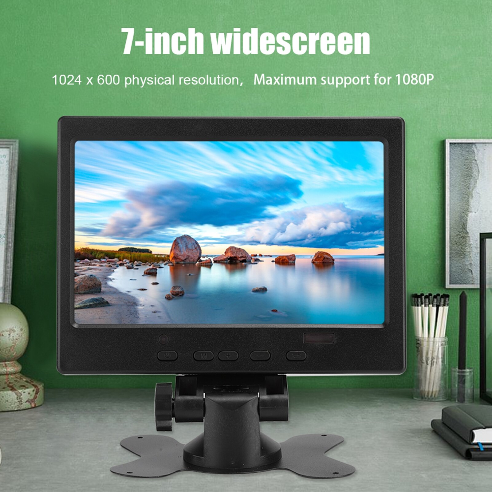 Многофункциональный монитор 7 дюймов, 1024x600, с тремя входами: HDMI, VGA, AV, для Raspberry Pi