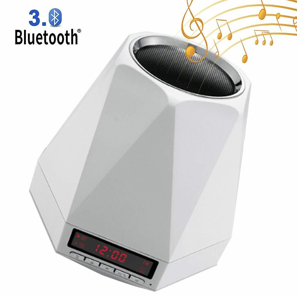 Беспроводная колонка с подсветкой, настольная лампа-будильник, ночник с Bluetooth.