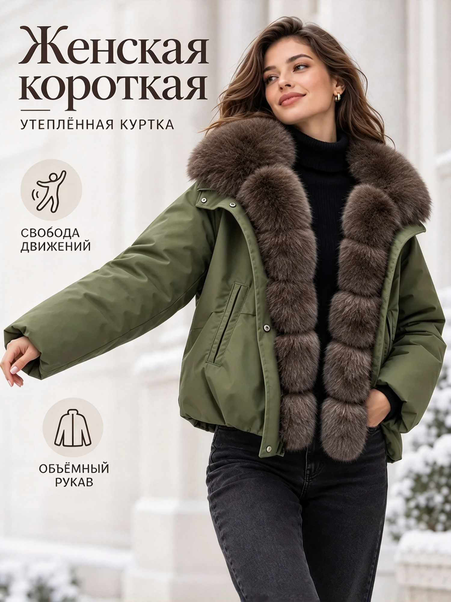 Куртка , размер 44, green — фото 1