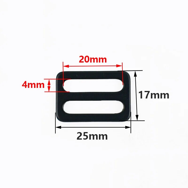 Пряжки-слайдеры Meetee из нержавеющей стали Black-20mm