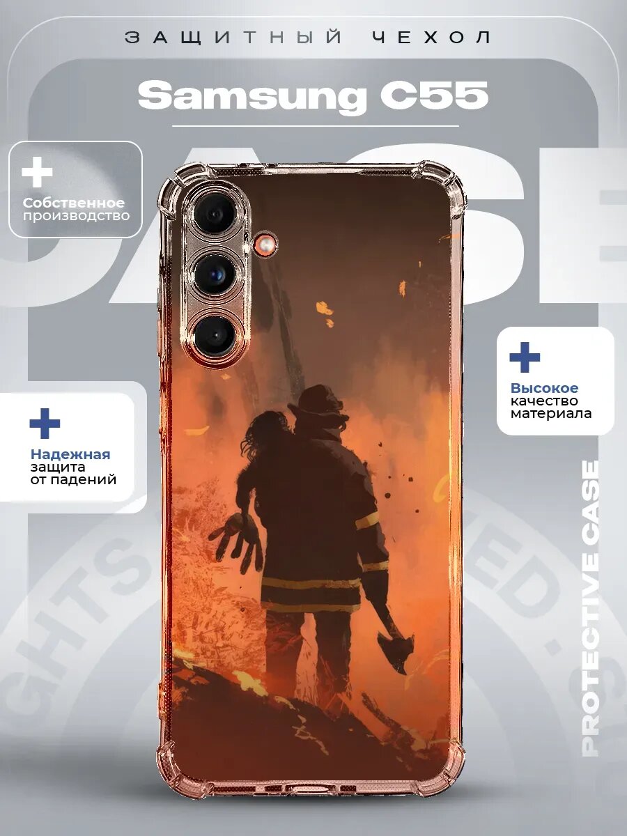 Чехол на Samsung C55 с принтом пожарного