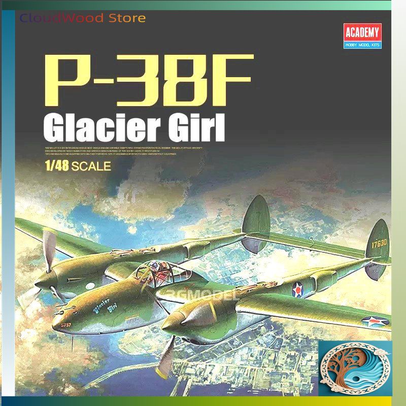 Премиумсборная модель P38F Lightning Glacier Girl, ACADEMY 12208 1/48-2026 год полное производство
