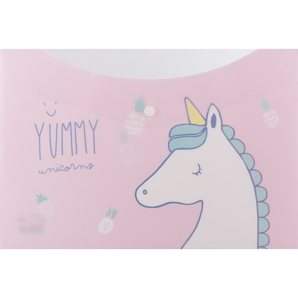 Папка -конверт «Pastel Unicorn» А4 на кнопке, 2 отделения