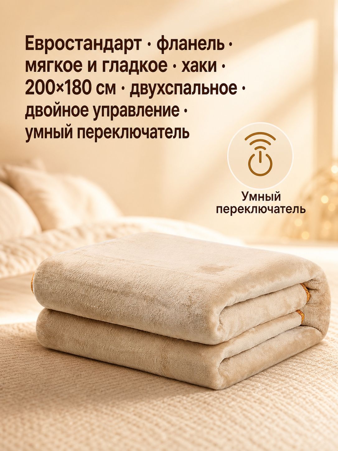 180x200 см 120 Вт ZEVORI Электроодеяло