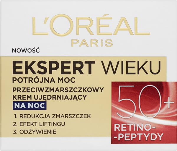 Крем для лица L'Oreal Paris Ekspert Wieku 50+ ночной укрепляющий против морщин, 50 мл