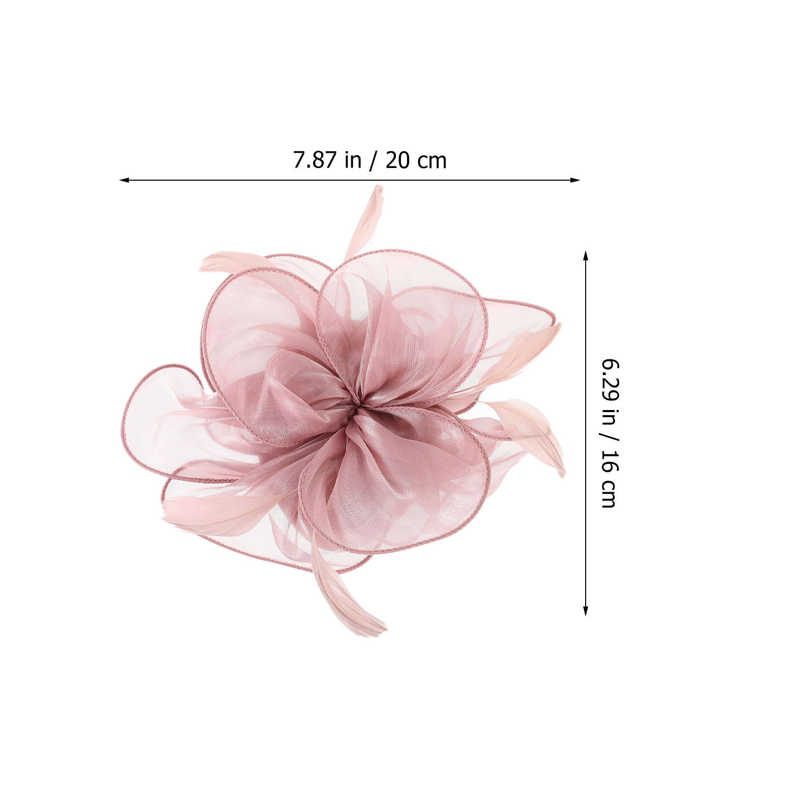 Розовый Перья Нарядный Ободок Для Волос Размер 16.00X20.00X8.00Cm Подходит Для Праздников И Особых Случаев