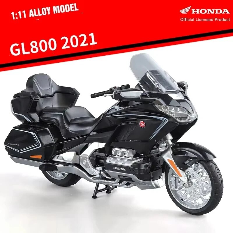 Модель мотоцикла Honda GL800 2021 Black-boxed, черный