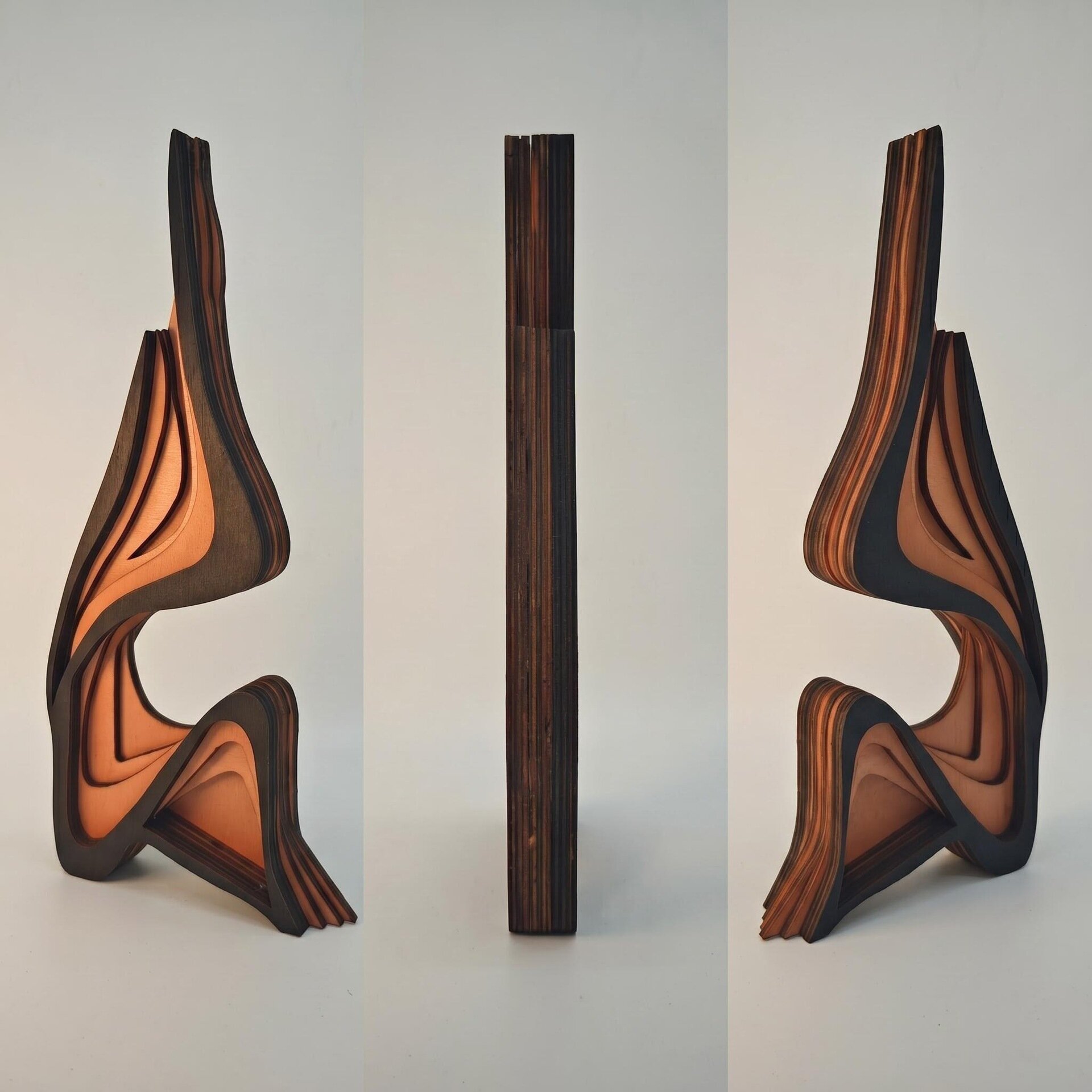 Скандинавская Вабисаби Абстрактная Деревянная Скульптура Человеческой Фигуры, Декор для Гостиной, 30x12.9x2.5 см