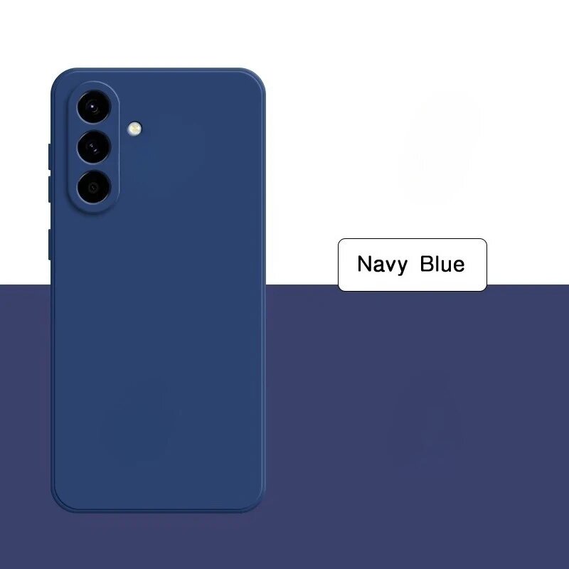 Роскошный Оригинальный Чехол Из Жидкого Силикона С Шелковистой Galaxy A25 5G, Синий, Navy Blue