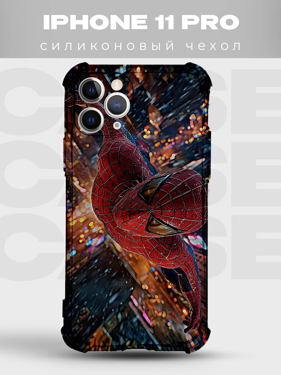 Чехол на iPhone 11 Pro Человек-паук комикс spider man марвел