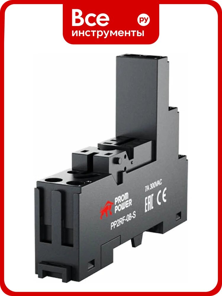 Колодка для реле Prompower pg2r2-s (двухполюсное), винтовые клеммы, pp2rf-08-s PP2RF08S