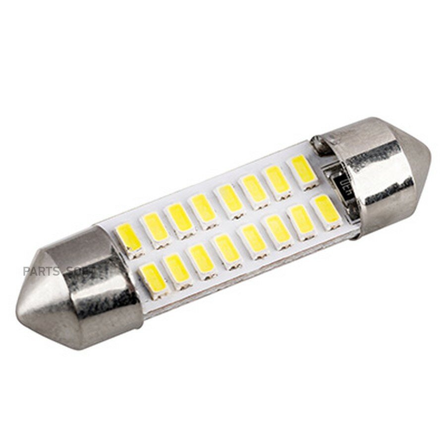 Автолампа диод T11 (C5W) 12V 16 SMD диодов 1-конт 36мм Белая 2 шт. SKYWAY SKYWAY S08201493 | цена за 1 шт