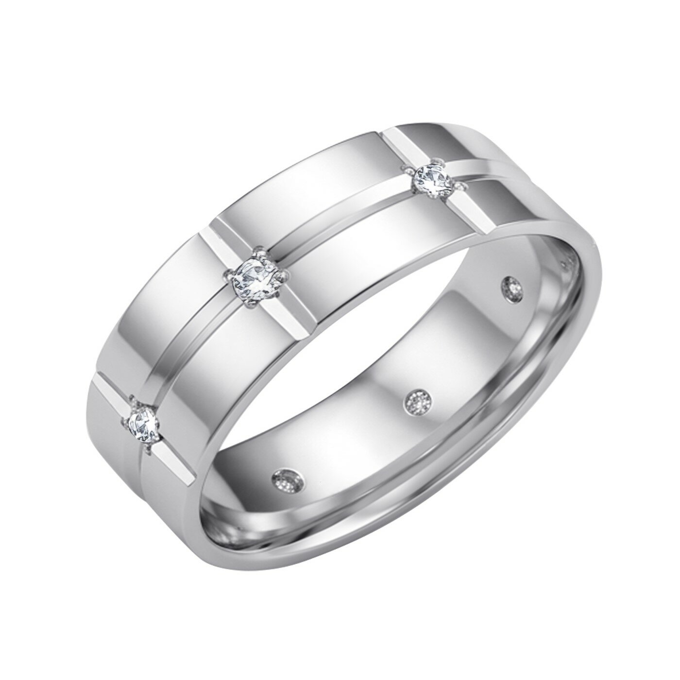 Кольцо, серебро, 925 проба, фианит