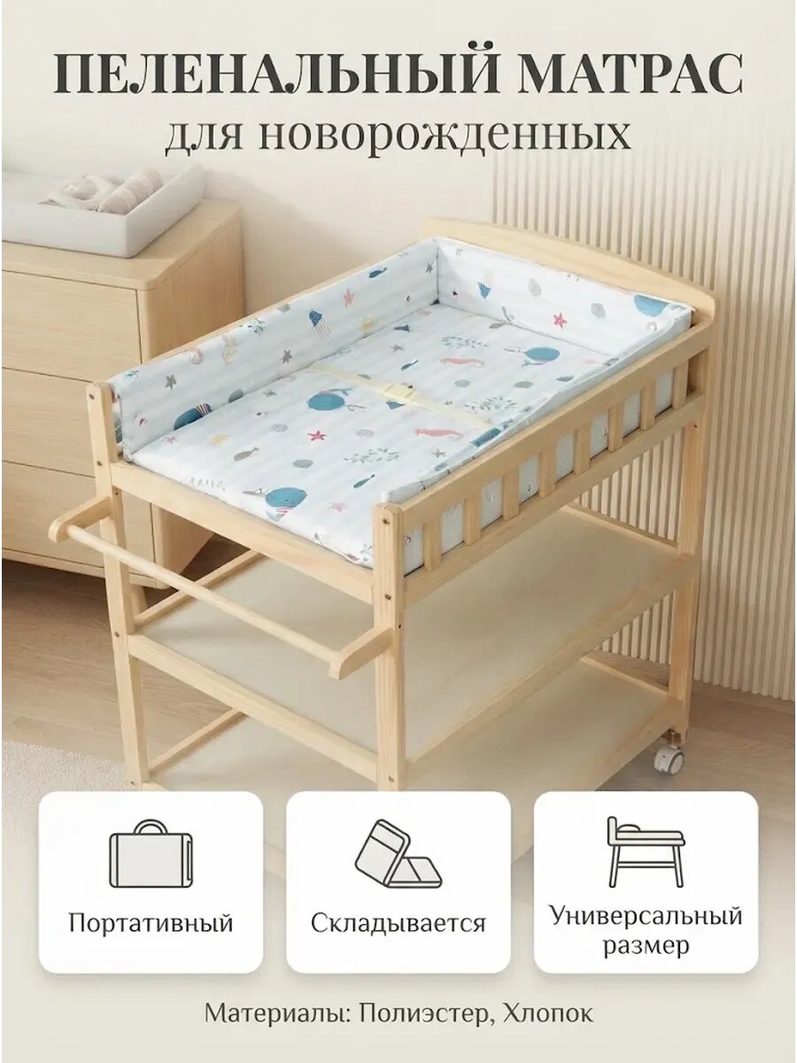 Складной пеленальный матрас 80х50 см