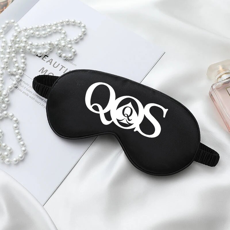 Маска для глаз QOS Print из атласного шелка Черный, Черный, черный
