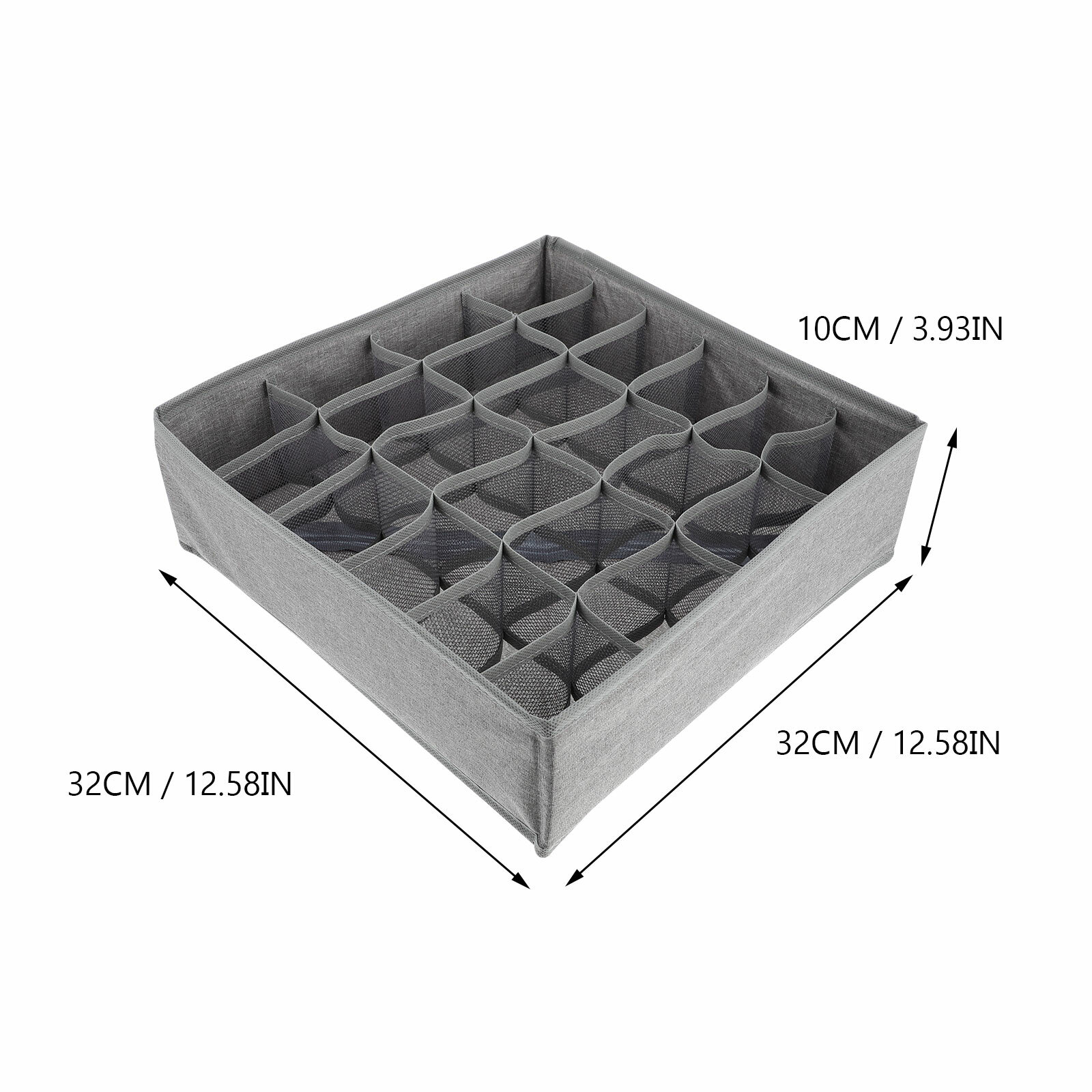 Органайзер Для Белья С Разделителями Серый 2 Штуки 32x32x10cm