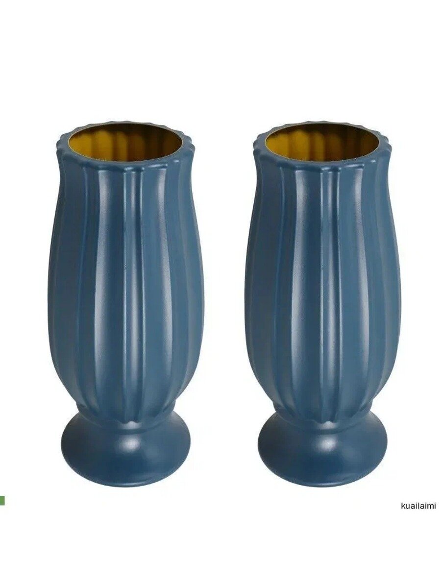 Набор из 2 ваз для мемориала, 25x12x12 см, темные, ПЭ, модель захоронения-6