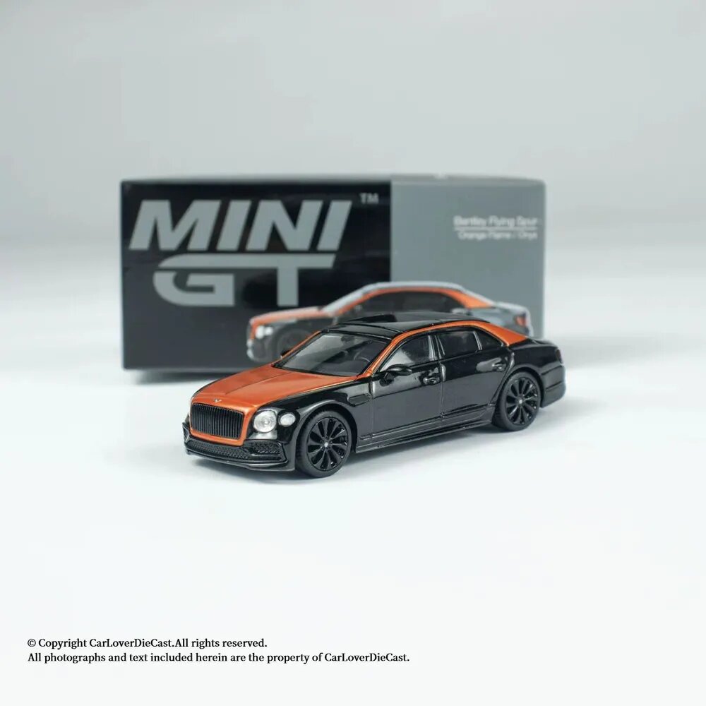 MINI GT 1:64 Bentley Flying Spur Orange Flame Onyx Металлическая модель Для коллекции, игрушка, подарок для детей
