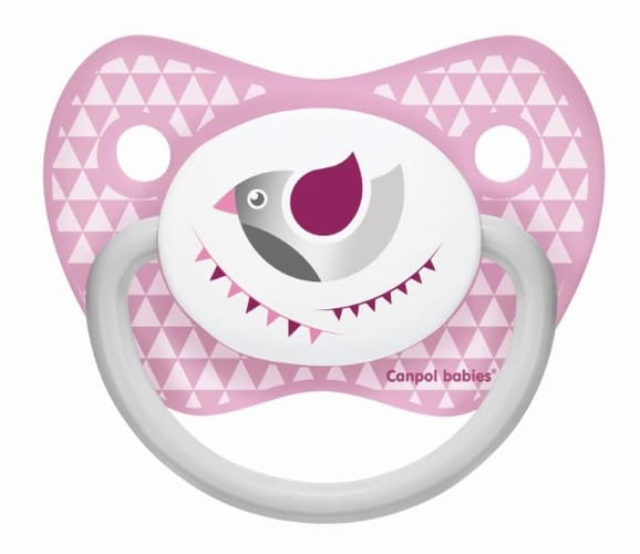 Пустышка Canpol babies Let's Celebrate, анатомическая, силиконовая, розовый