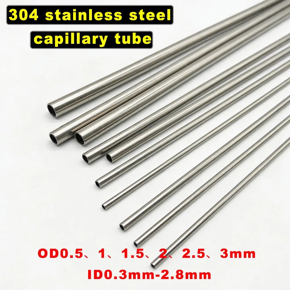 Трубки из нержавеющей стали 304 OD1.6 x ID1mm, 20cm x 3Pcs