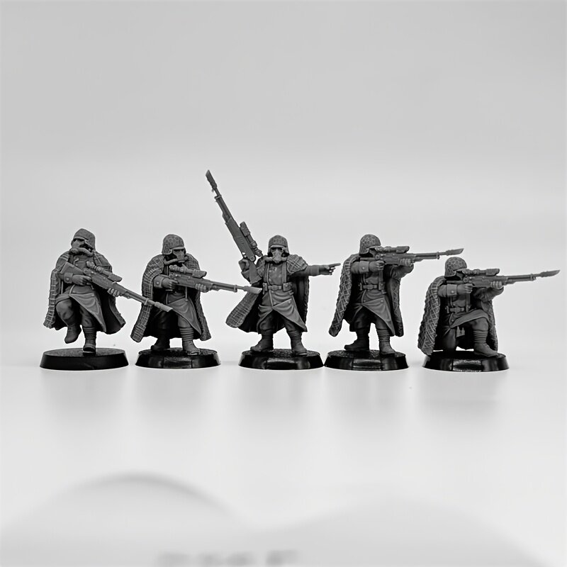 Набор миниатюр из смолы для настольных военных игр и RPG, 28 мм, 5 фигурок, неокрашенные