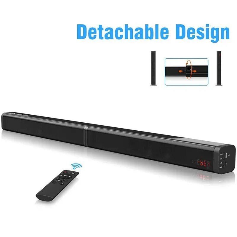 Саундбар 40Вт Bluetooth USB черный 946x60x60 мм — фото 1