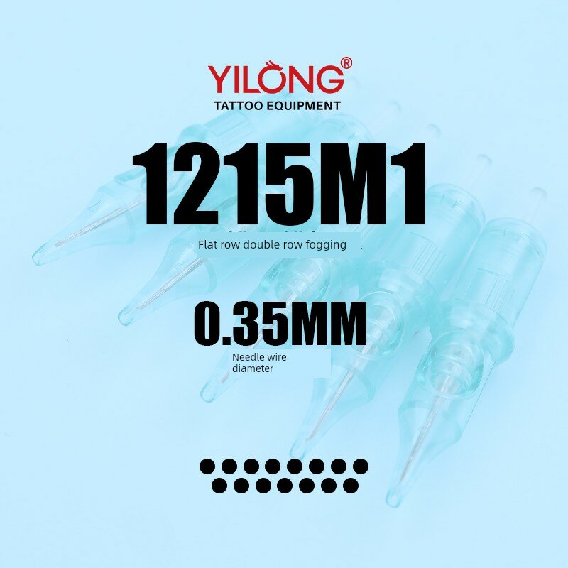 YILONG 1215M1 Одноразовые плоские ряды двойные иглы упаковка 20 шт для художников татуировок