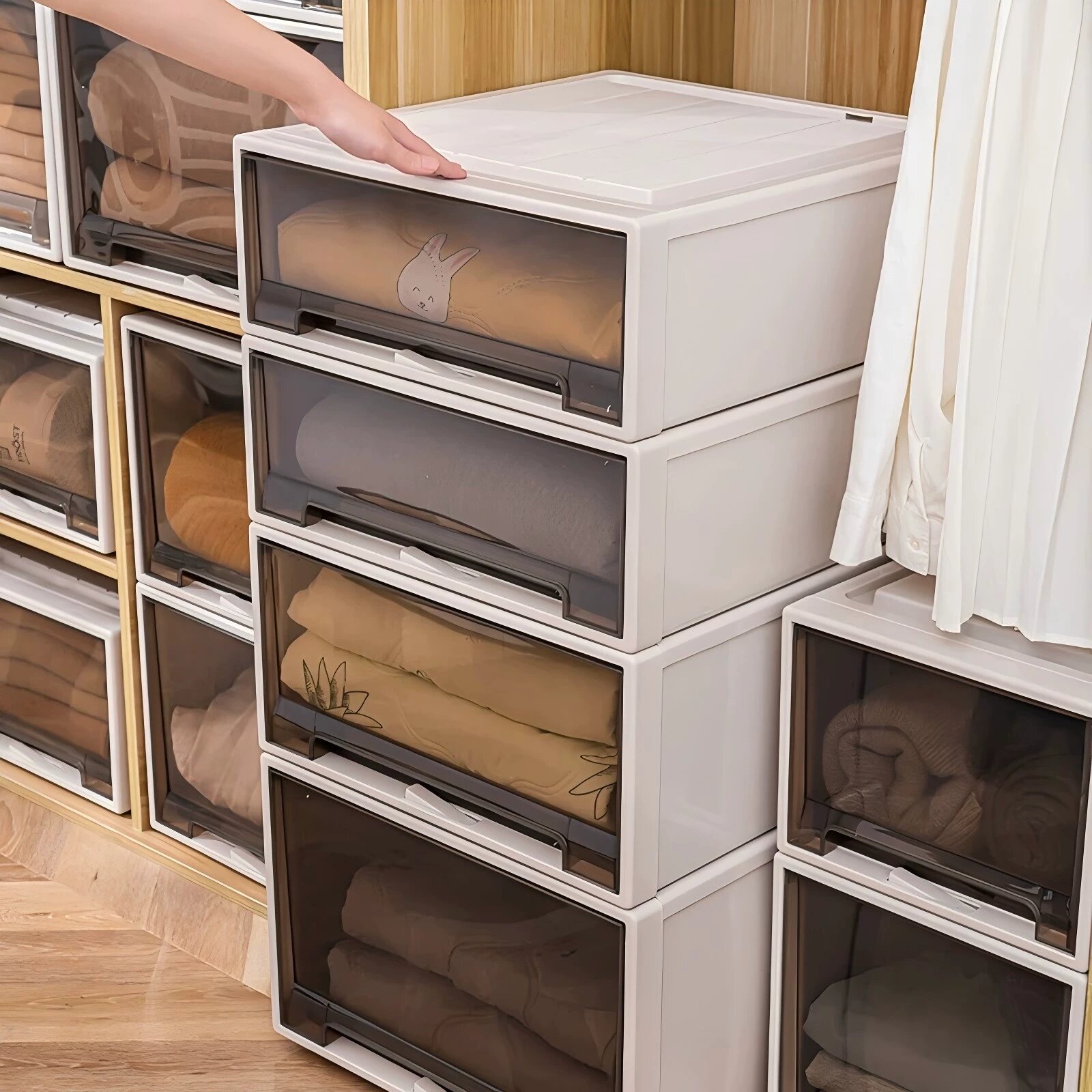 Чайная ящик для хранения 20 л Пластиковая коробка для одежды, 41x29x17 см, система хранения