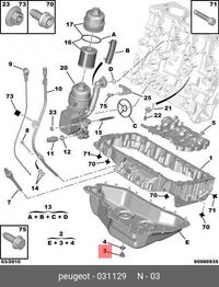 Пробка Слива Масла Citroen C3 I, Ii 02-16/C5 Ii 08-15 1.4Hdi,1.6Hdi,2.2 Hdi (Citroen/Peugeot 031129)