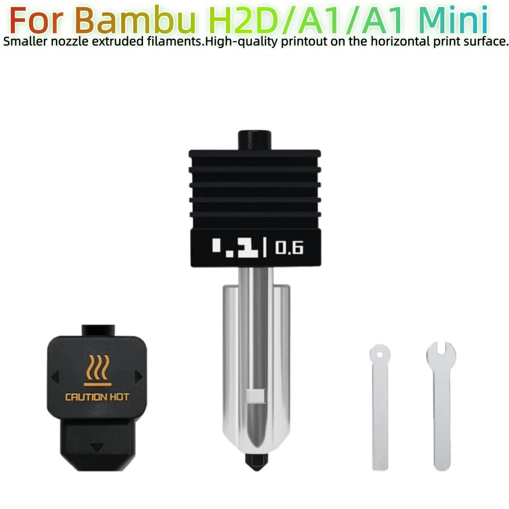 Горячий элемент QKX для Bambu Lab P2S/H2D/A1/A1 Mini 0,8 мм, H2D A1
