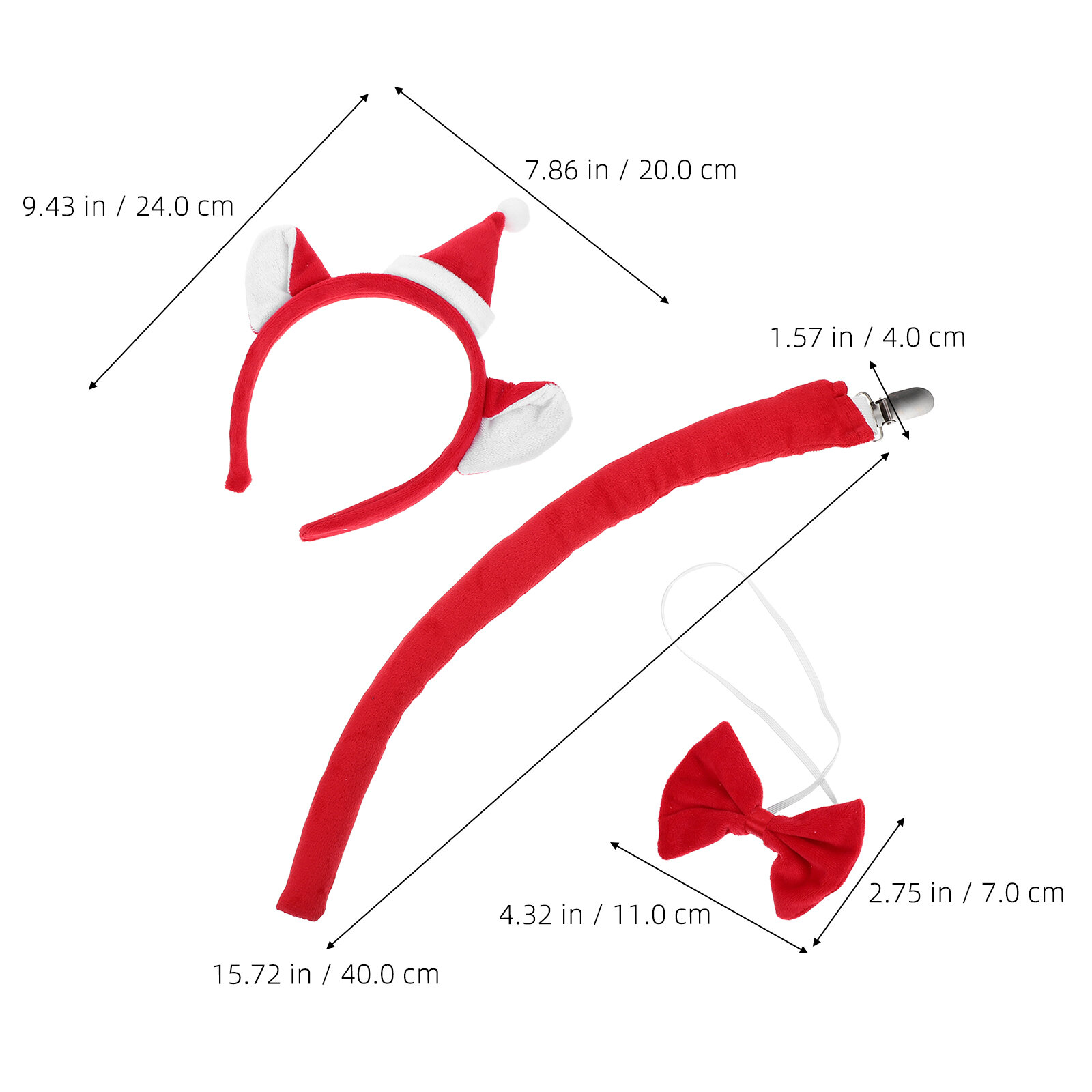 Набор Из 1 Штук Котиковые Ушки Накидка Бантик И Хвост 24.00X20.00X2.30Cm Для Праздников И Косплея