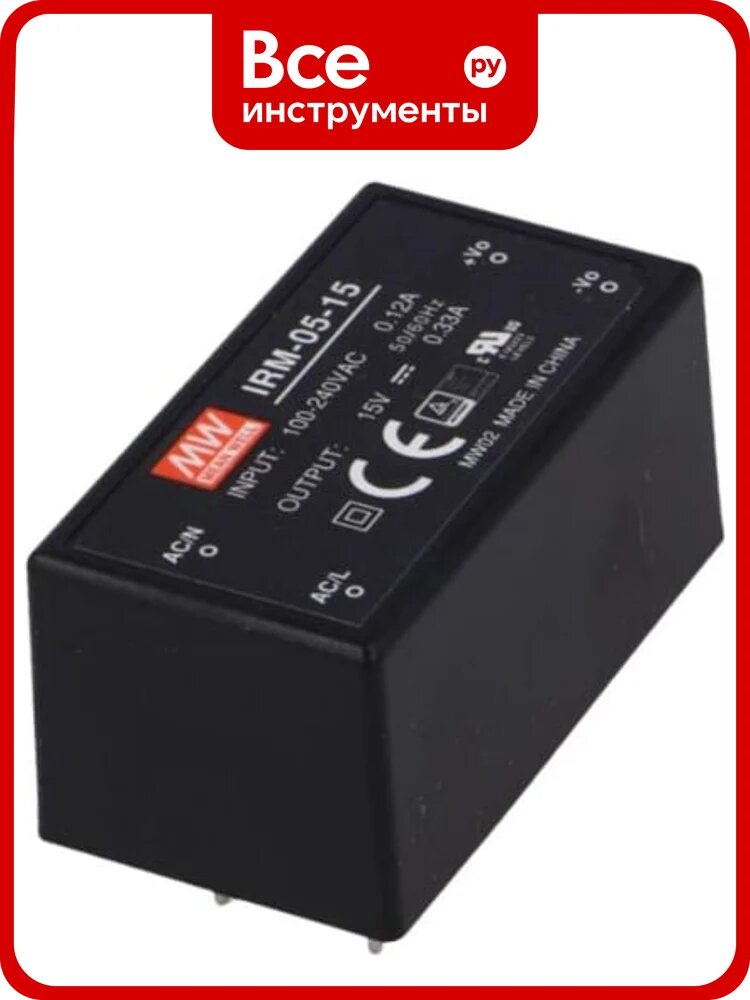 Блок питания на печатную плату MEAN WELL IRM-05-15 AC/DC 5 Вт 15 В 1202360