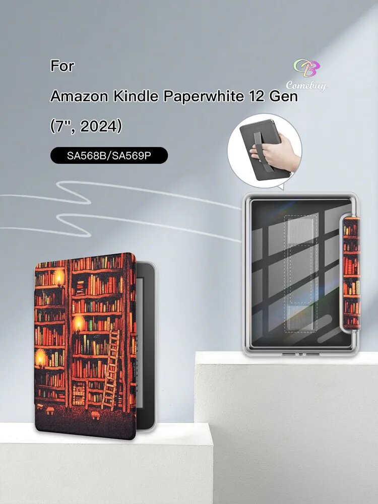 Чехол-книжка для Amazon Kindle Paperwhite12Gen(7",2024)/Kindle Colorsoft(7",2024/2025), SA568B/SA569P/SA59CP , Полиметилметакрилатный материал Можно держать в одной руке