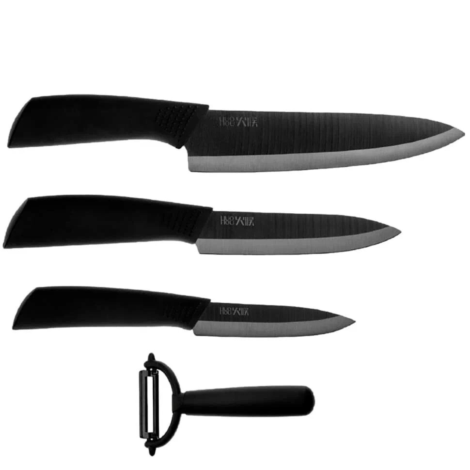 Набор керамических ножей Huohou Nano Ceramic Knife HU0010, черный
