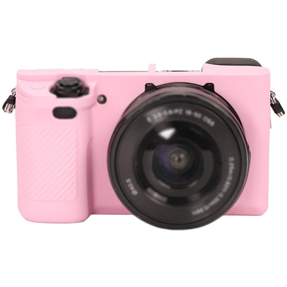 Чехол для камеры Sony A6000, A6100, A6300, A6400 из силикона, защитный чехол-черепок с ремешком, компактный и легкий, черный/белый