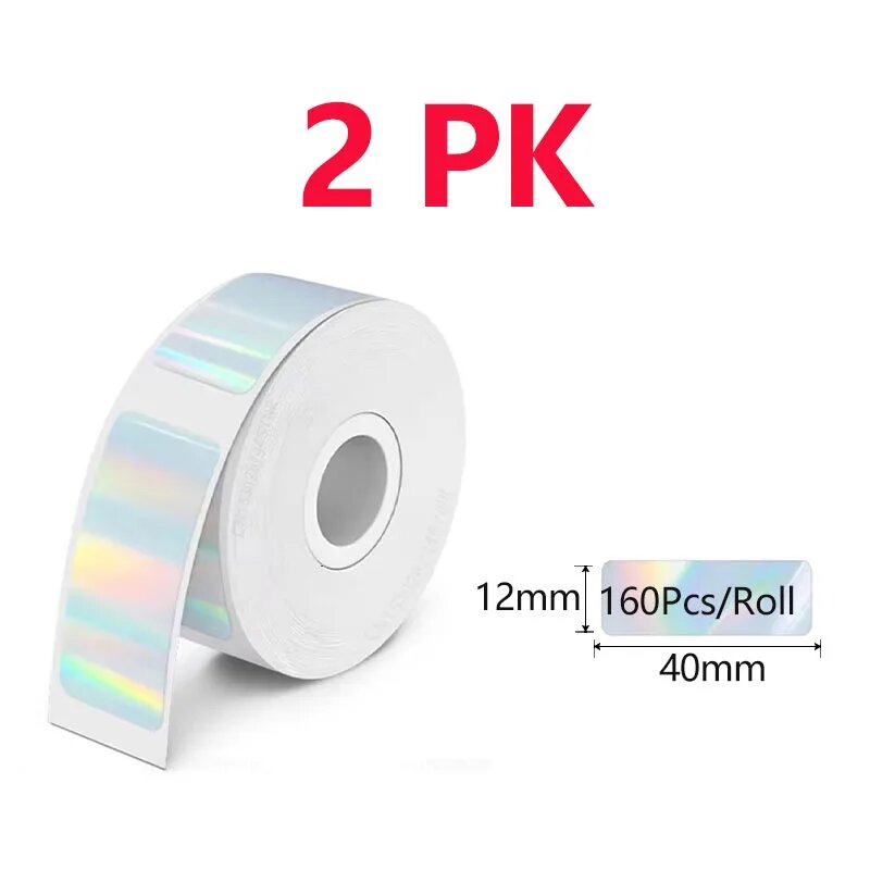 Наконечники Risio 12x40 мм, 160 шт, серебро holographic