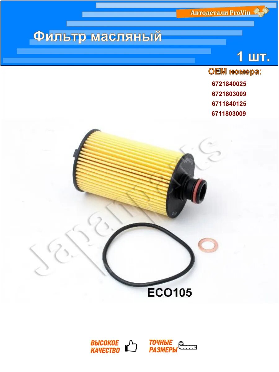 Фильтры масляные JAPANPARTS fo-eco105