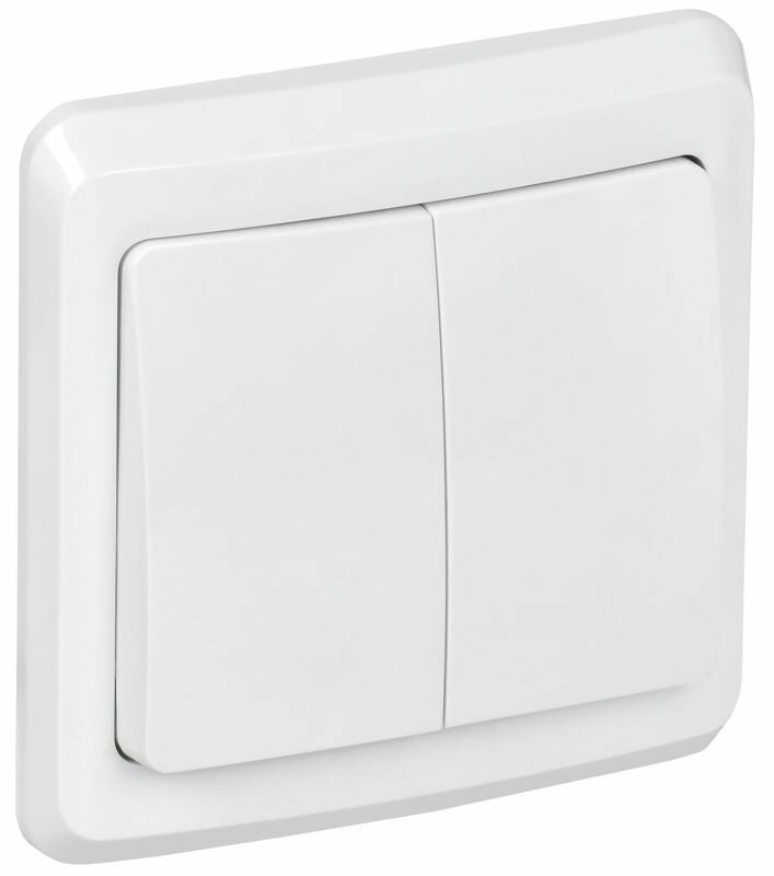 Выключатель 2-кл. СП Вега 10А IP20 ВС10-2-0-ВБ бел. GENERICA EVV20-K01-10-DM