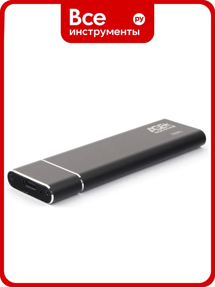 Внешний корпус AgeStar USB 3.1 Type-C M.2 NVME (M-key), алюминий, черный, 31UBNV5C (BLACK)